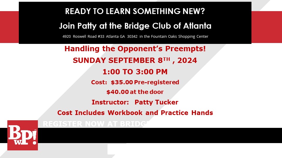 Bridge with Patty: Bridge instruction & classes